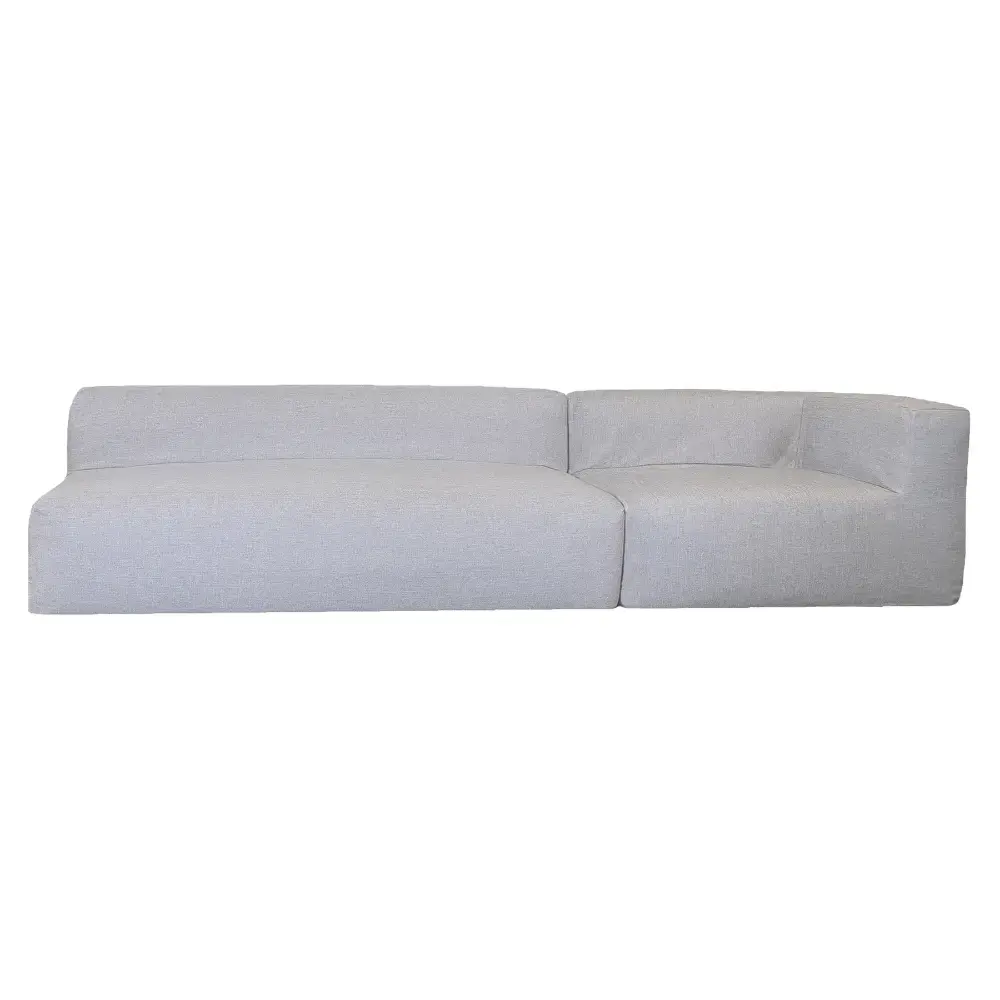 Utesofa 4 seter (1 benk + høyre modul) – Grå lin - Bedtime – Bedtime.no